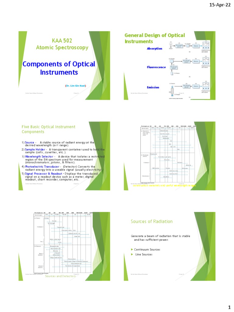 KAA 502 - Note 4 - Chapter 7 - Components of Optical Instruments 212 | PDF | Optical Filter ...