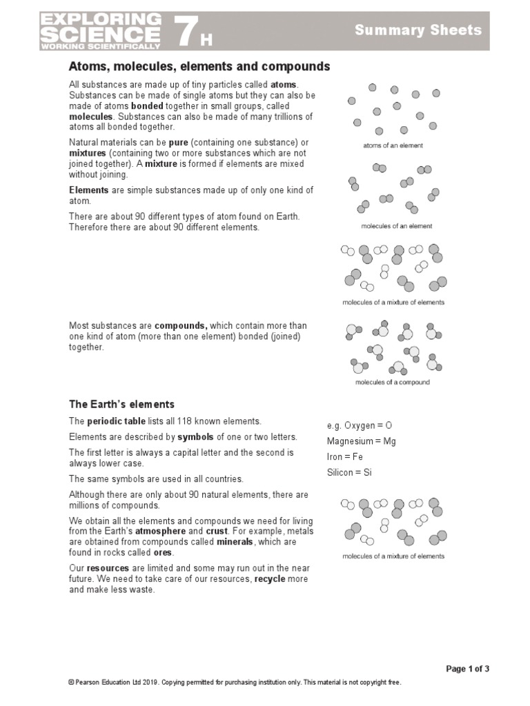 Summary Sheets 7H | PDF