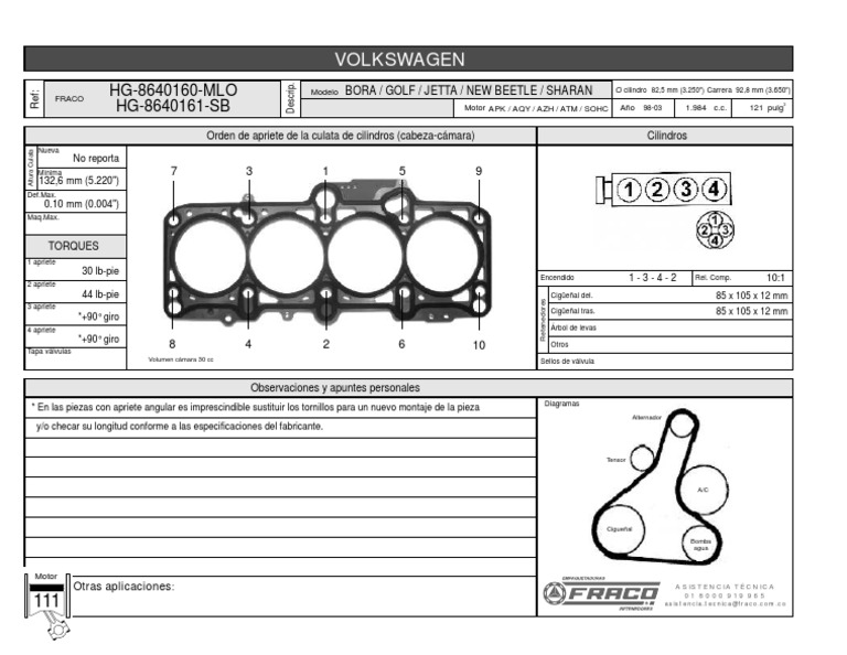Torque Camara | PDF | Partes de vehículo | Ingeniería mecánica