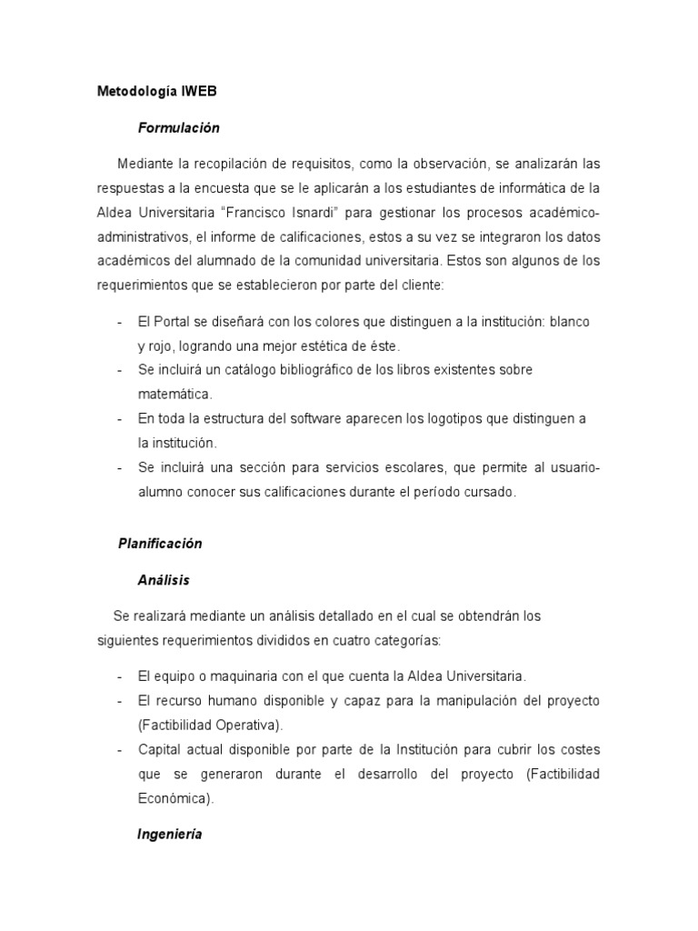 Metodología IWEB | PDF