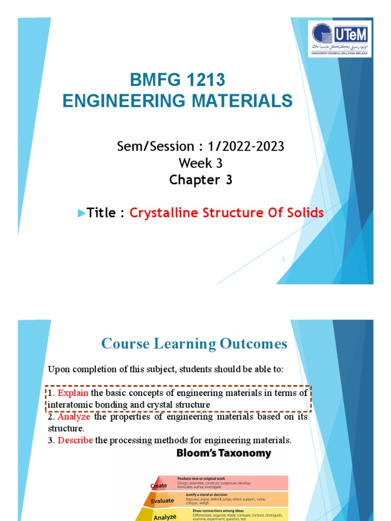 CHAPTER 3 - Crystalline Structure of Solids | PDF | Crystal Structure | Crystal