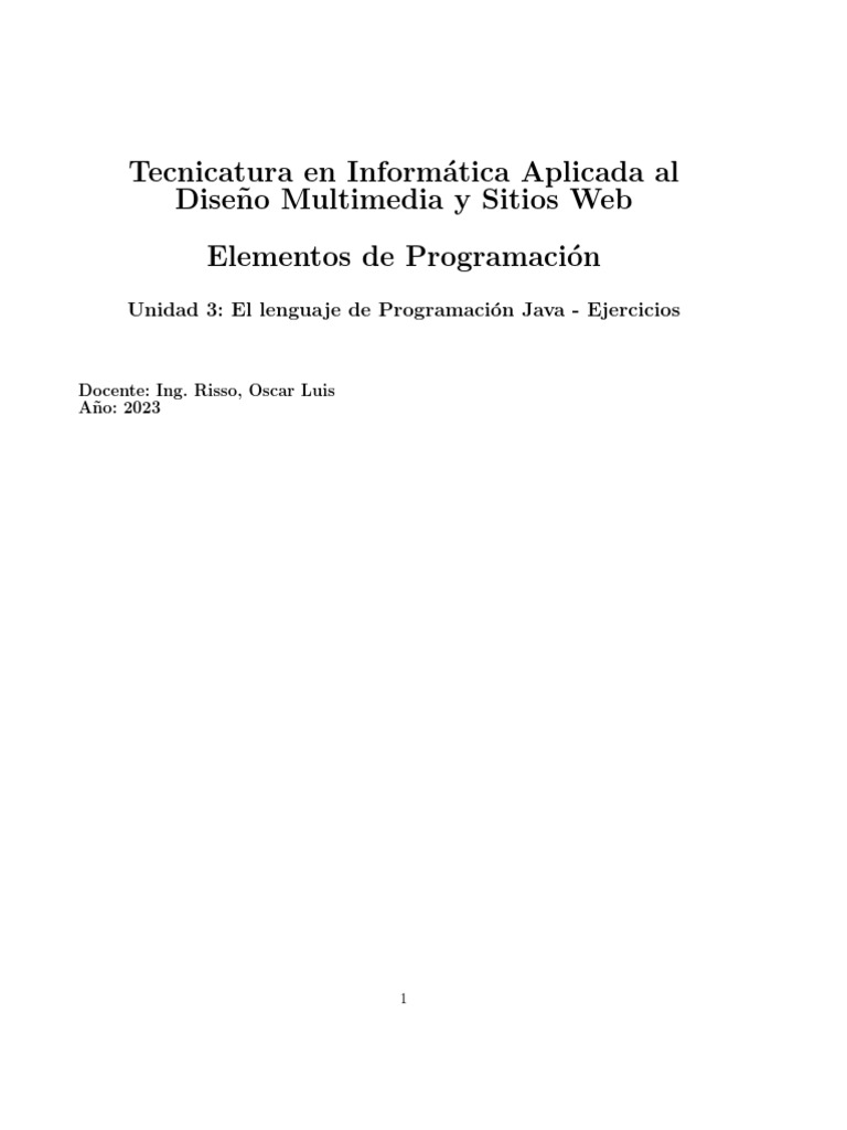 Ejercicios Java: Identificadores y Variables | PDF | Java (lenguaje de programación) | Ecuaciones