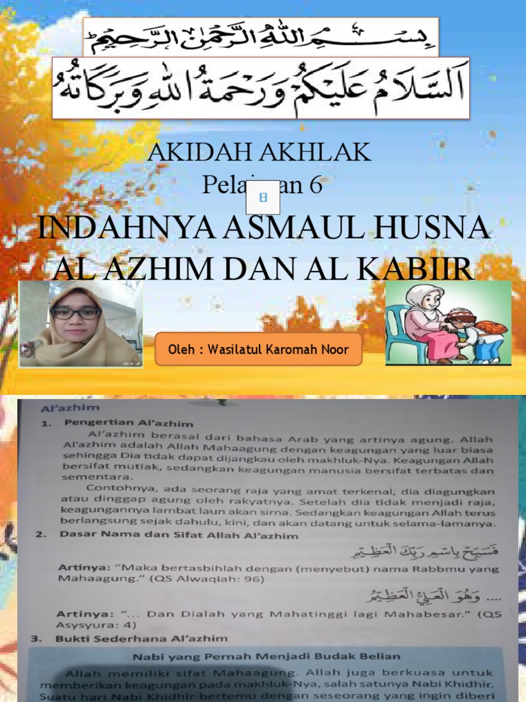 Bab 6 Asmaul Husna Al'Azhim Dan Al Kabiir | PDF | Agama & Spiritualitas