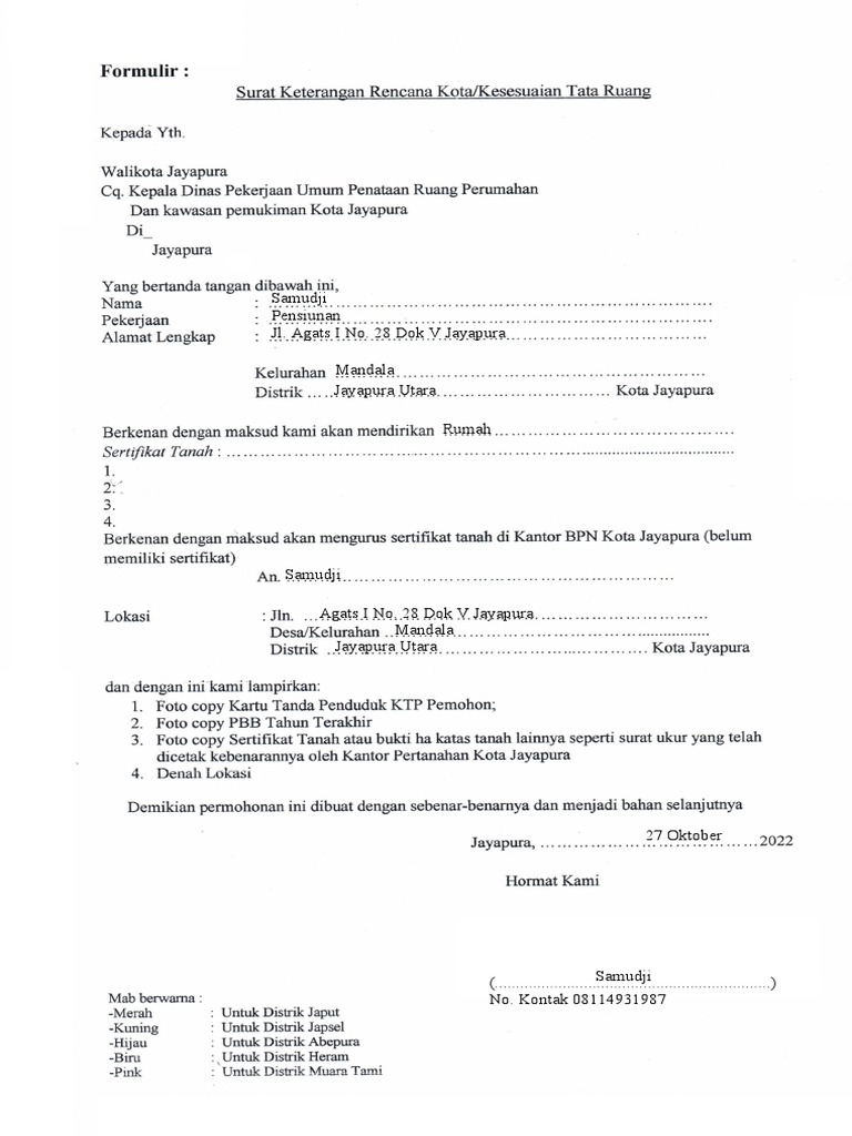 Formulir SKRK Jayapura | PDF