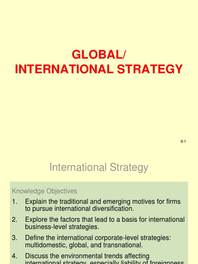 Strategi Global or International | PDF | Strategic Management | Market ...