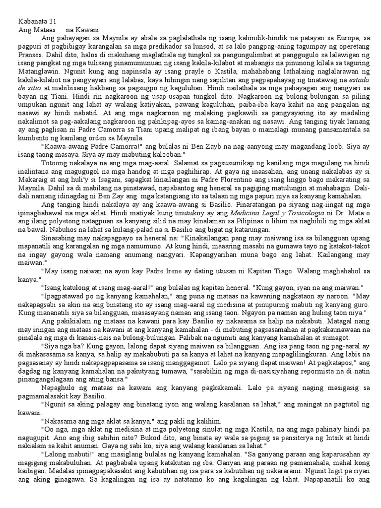Kabanata 31 | PDF