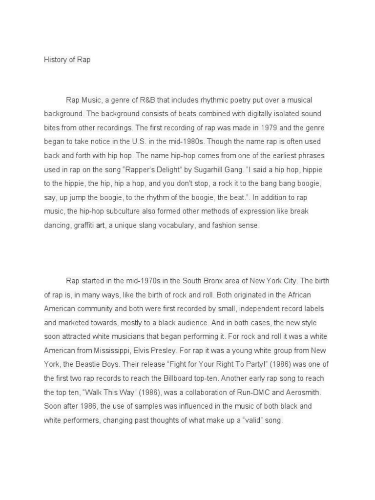 History of Rap | PDF | Hip Hop Music | Disc Jockey