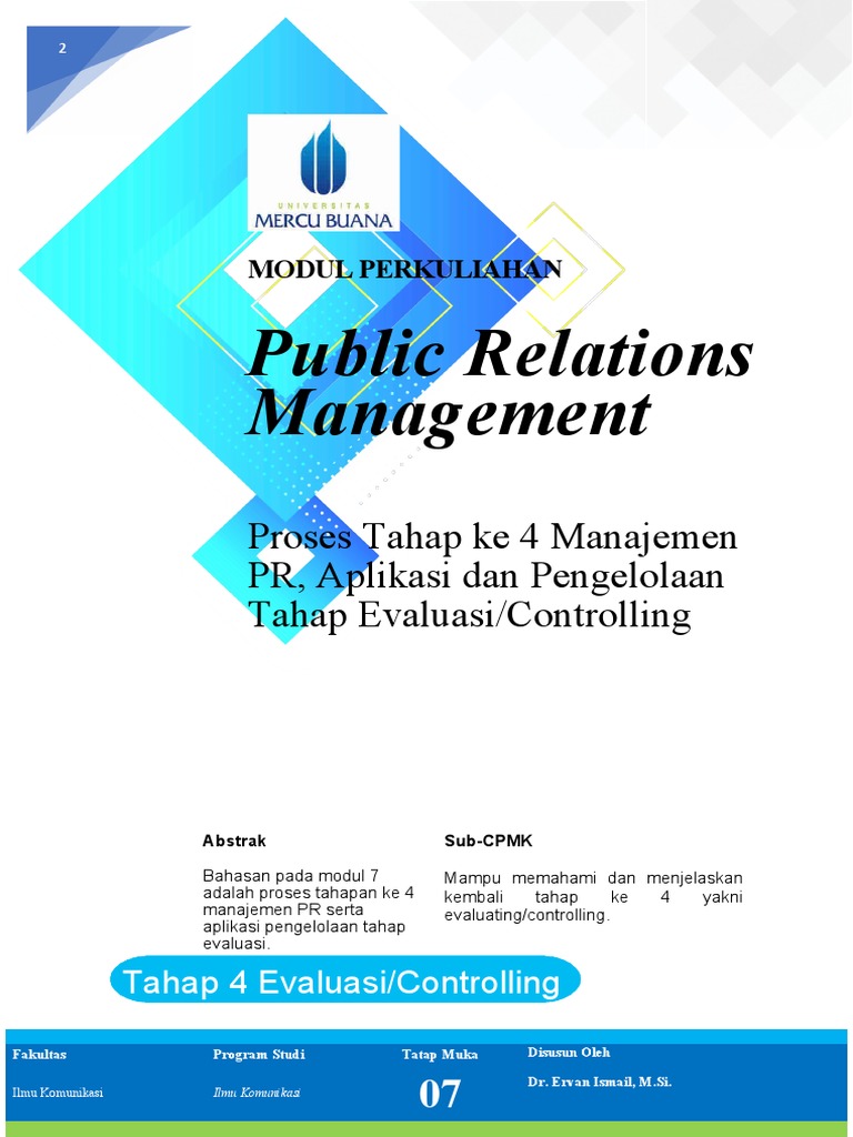 Modul 7. Public Relations Management | PDF