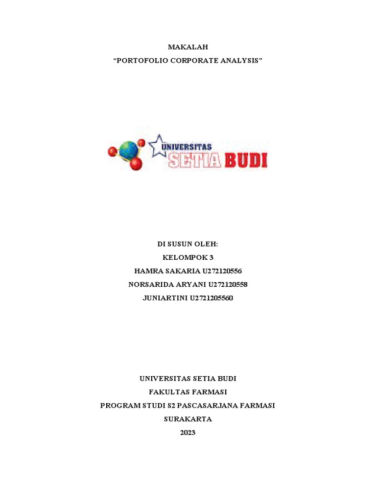 MAKALAH - PORTOFOLIO CORPORATE ANALYSIS - Kel 3 | PDF MAKALAH - PORTOFOLIO CORPORATE ANALYSIS - Kel 3 | PDF