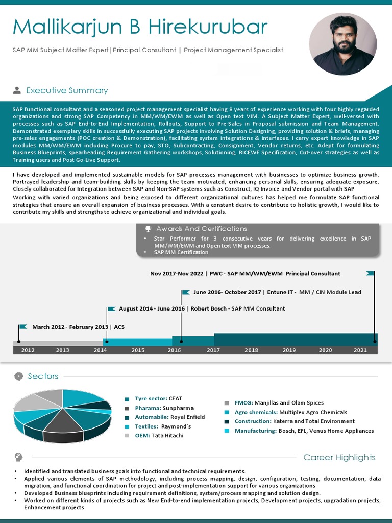 Mallikarjun - CV-Updated | Download Free PDF | Enterprise Resource Planning | Inventory