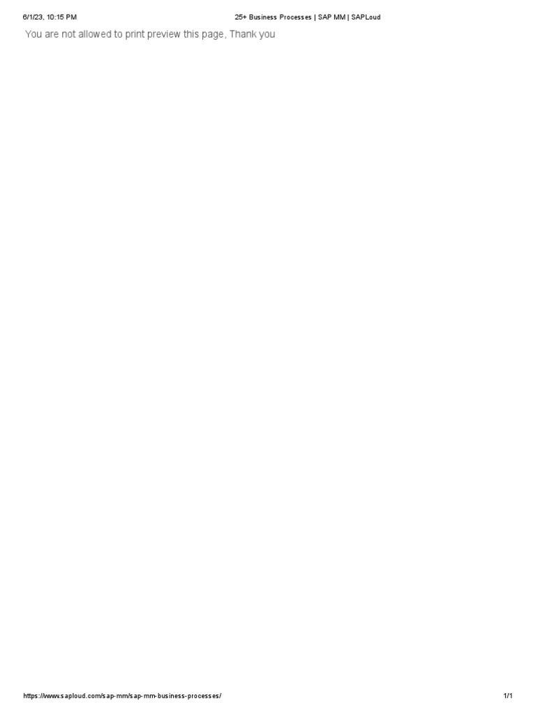 25+ SAP MM Business Processes | PDF