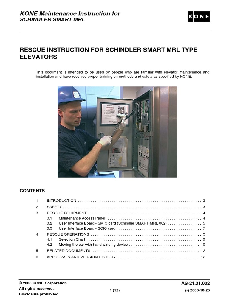 As-21.01.002 - Main - En.-.1 Rescue Instruction For Schindler Smart ...