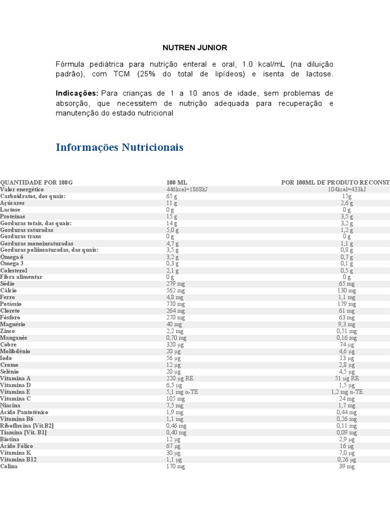 Nutren JR X Trophic Infant | PDF