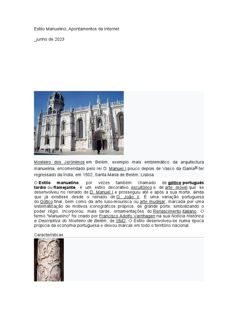Estilo Manuelino: Arquitetura e Simbolismo | PDF