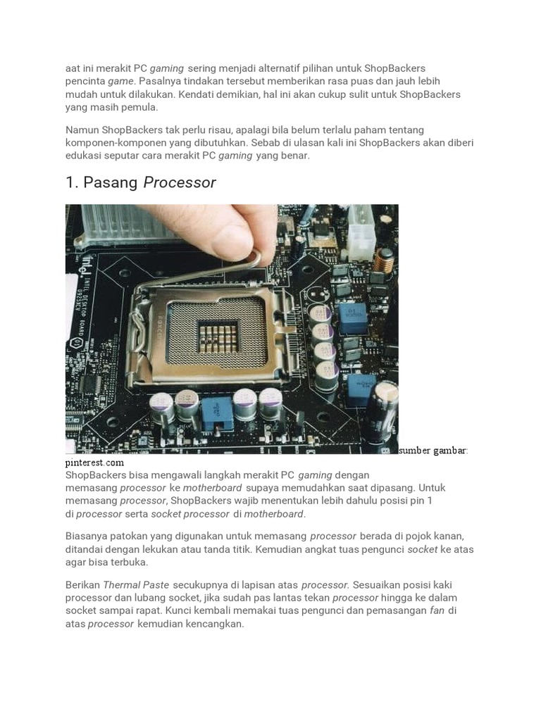 Cara Merakit PC | PDF | Komputer | Teknologi & Rekayasa