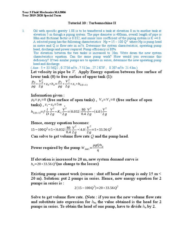 MA3006 Tutorial 10 Solution | PDF