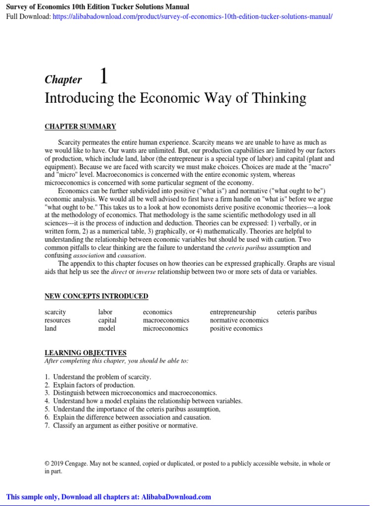 Survey of Economics 10th Edition Tucker Solutions Manual | PDF ...