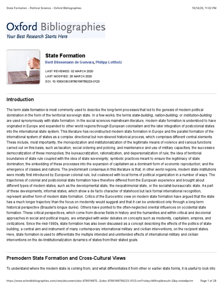 Understanding State Formation Dynamics | PDF | State (Polity) | Sociology