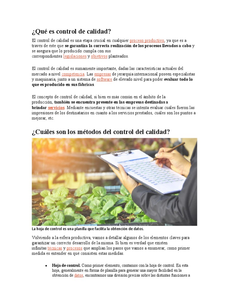 Guía de Control de Calidad Empresarial | PDF | Calidad (comercial ...