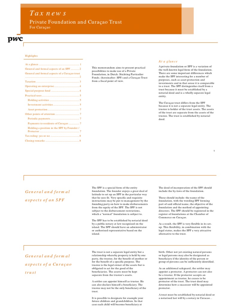 Curacao-Private-Foundation PWC | PDF