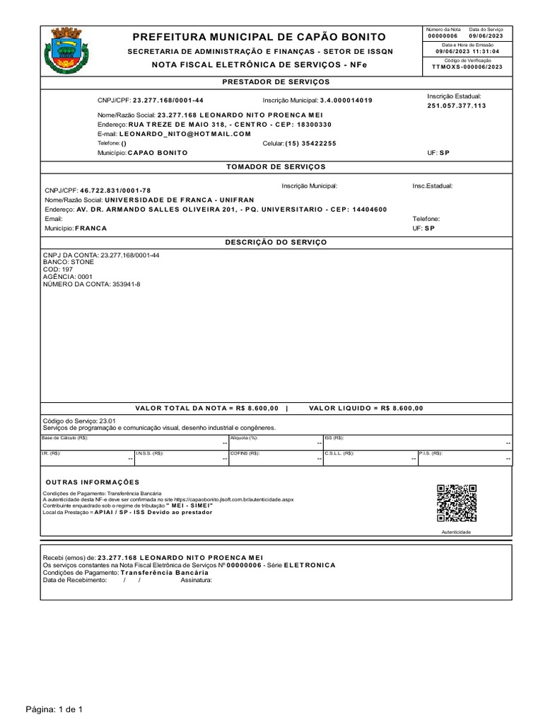 6 Universidade de Franca - Unifran | PDF | Comércio | Pagamentos