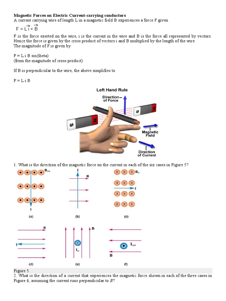 Magnetic Forces On Electric Current-Carrying Conductors | PDF ...