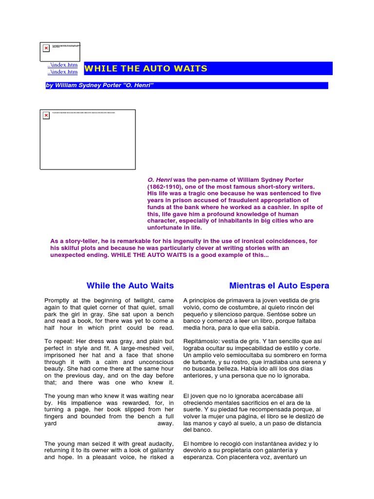 While The Auto Waits | PDF