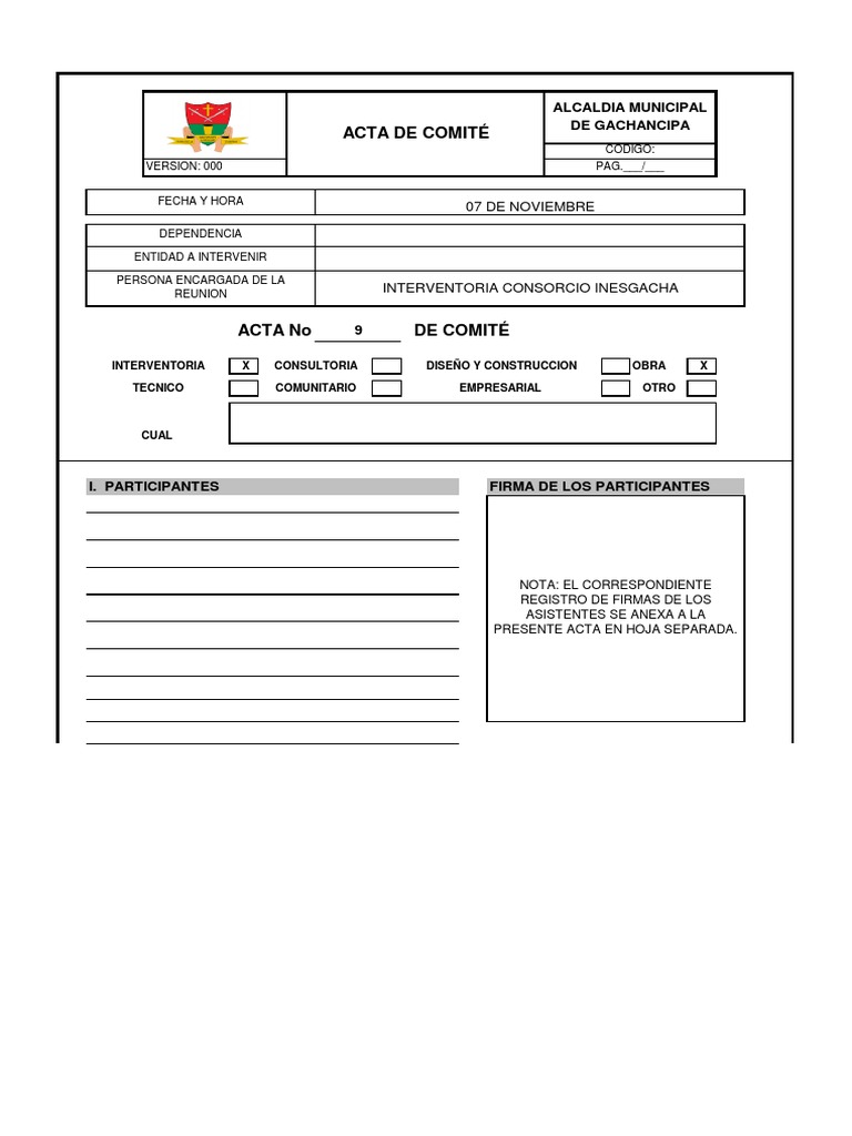 Acta de Comite 09 | PDF