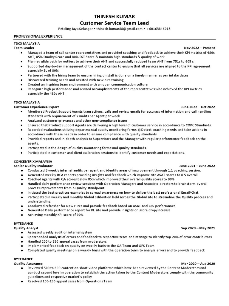 Thinesh Kumar Resume | PDF