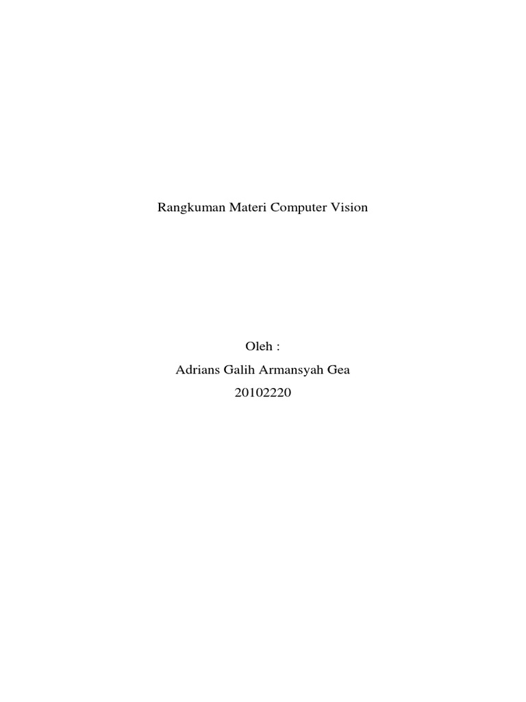 Pengenalan Computer Vision dan CNN | PDF | Seni | Komputer