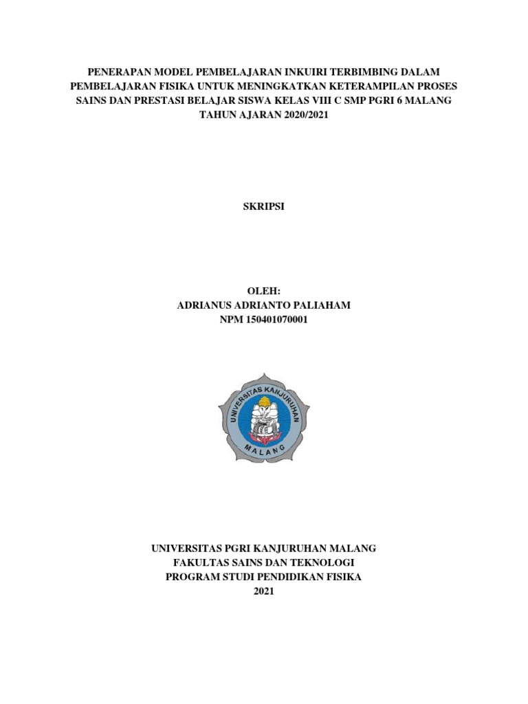 Skripsi Bab I-VI Fiks SIP | PDF