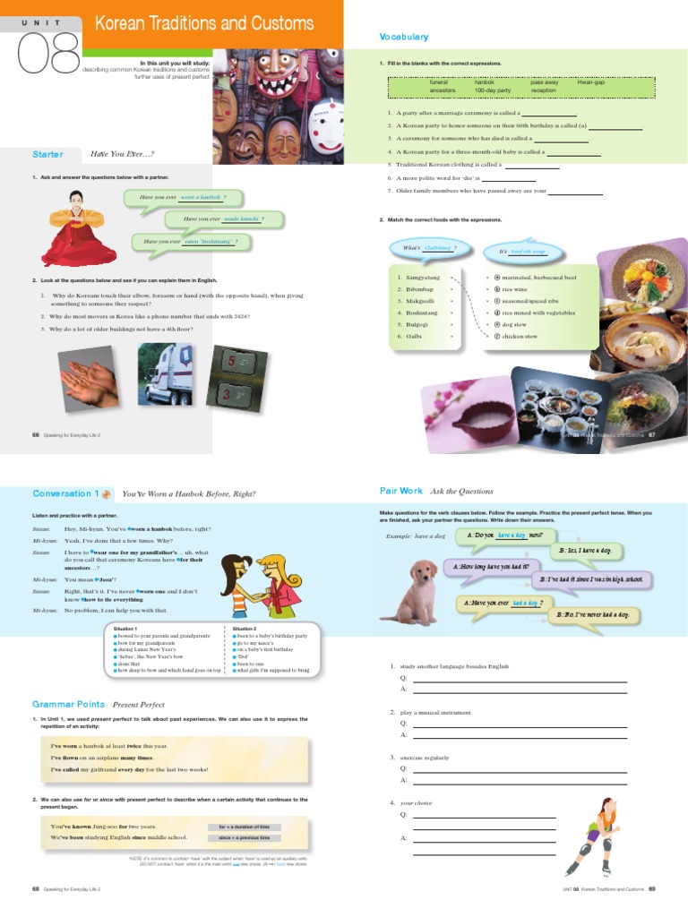 Book Speaking2unit8 | PDF | Korea | Korean Cuisine