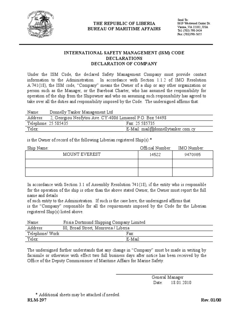 RLM 297 | PDF | Liberia | Fax