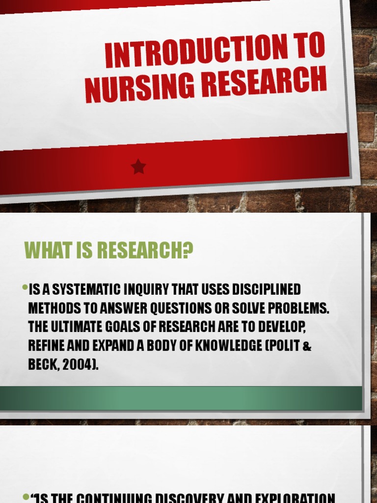 Chapter 1 Introduction To Nursing Research | PDF | Nursing | Methodology
