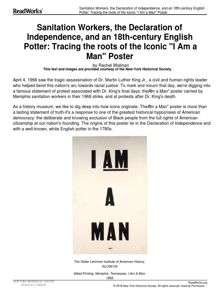 Roots of the "I Am a Man" Poster | PDF | Slavery | Human Rights