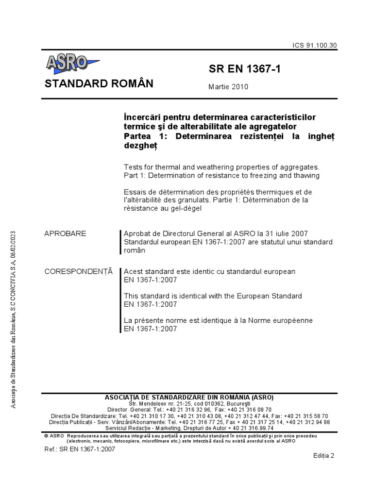 SR en 1367-1 - 2007 | PDF