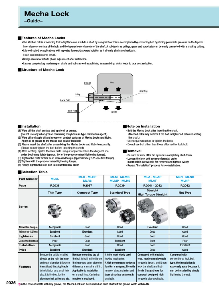Mecha Lock - Misumi | PDF | Screw | Manufactured Goods
