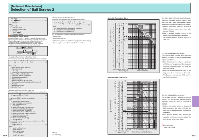 Ball Screw Torque and Selection Guide | PDF | Gear | Torque