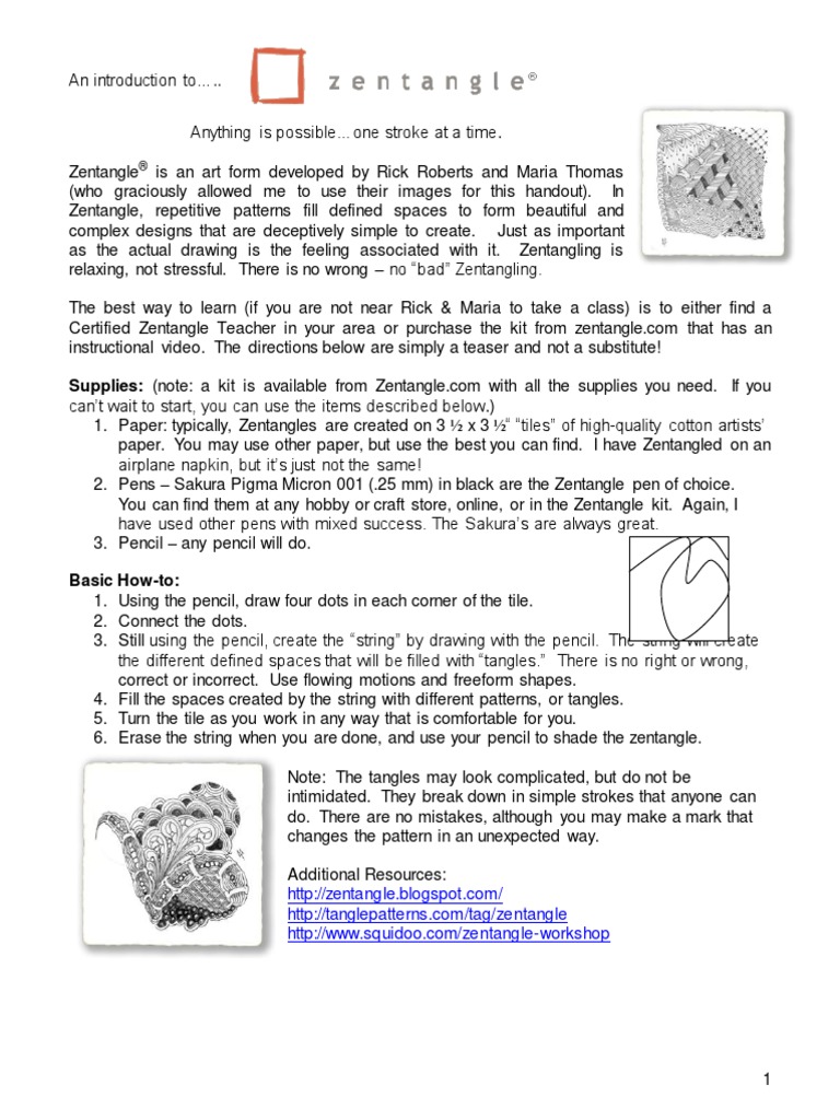 Zentangle Handout | PDF
