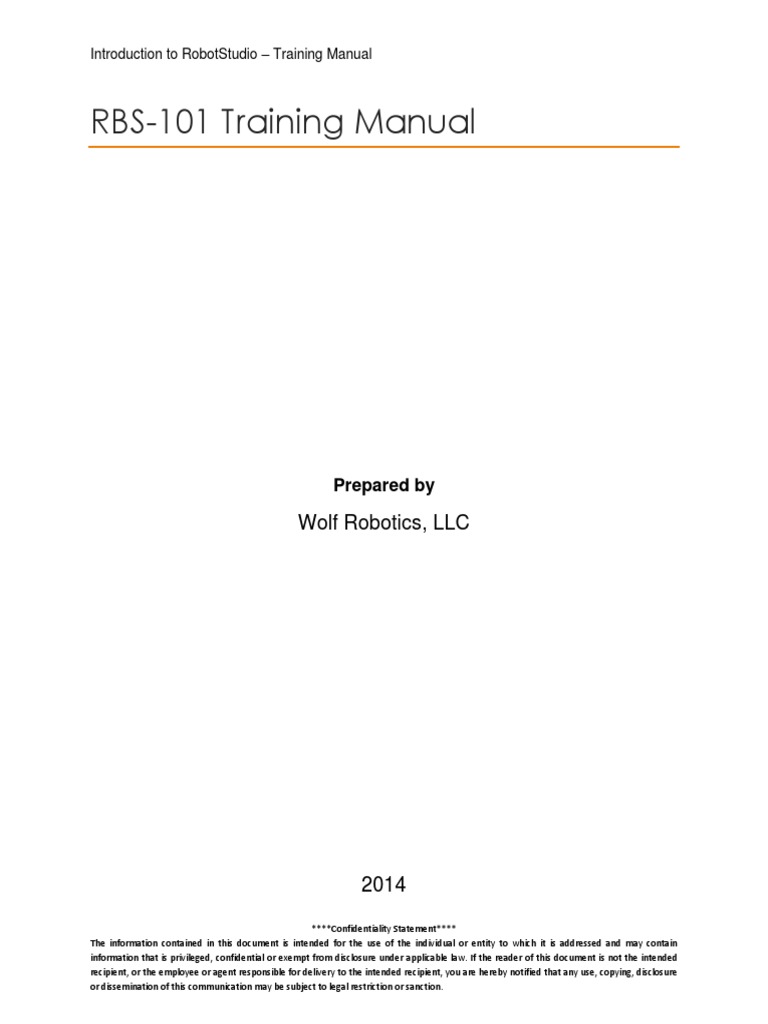 Wolf Robotics-RobotStudio-101 Training Manual | PDF | Directory (Computing) | Operating System
