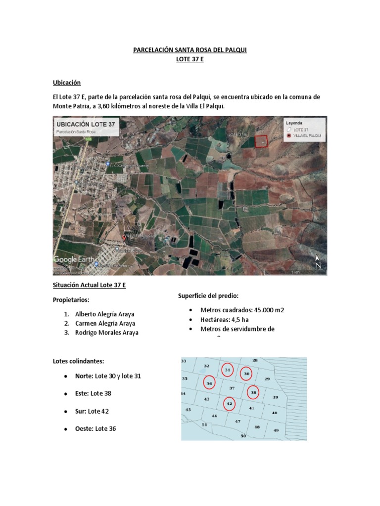 Parcelación Lote 37 E en Monte Patria | PDF