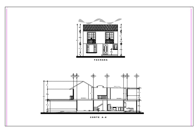 Plano de Casa 2 Pisos 3 Dormitorios CAD Layout2 | PDF