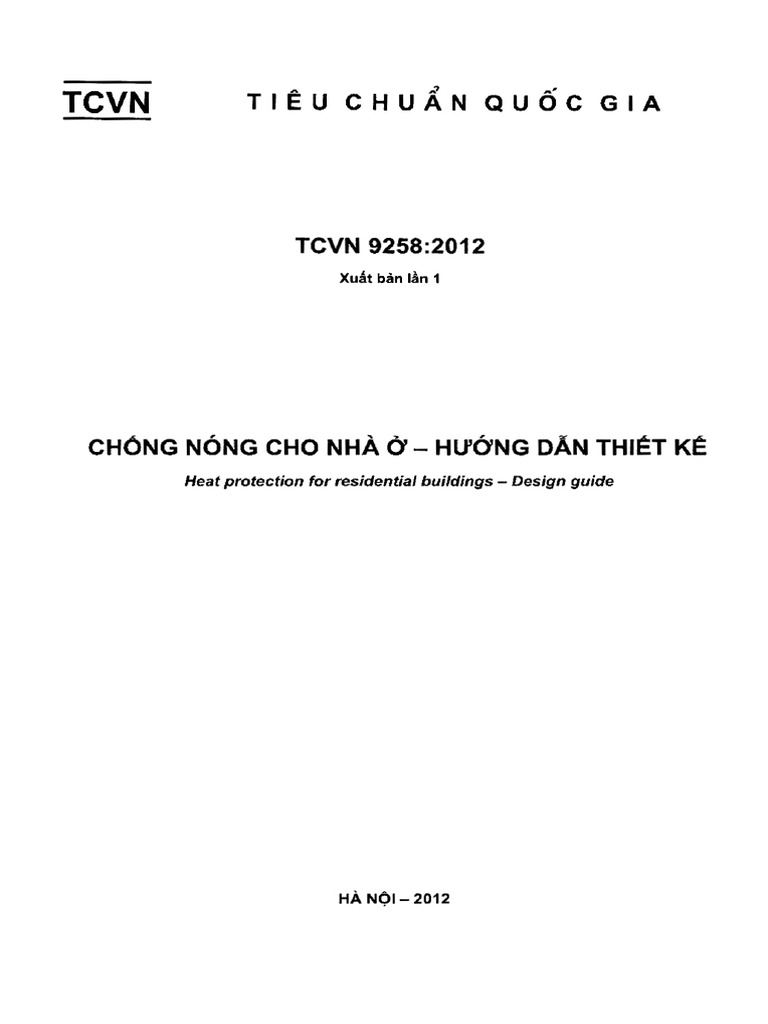 Tieu Chuan Tcvn 9258 2012 Thiet Ke Chong Nong Cho Nha o | PDF