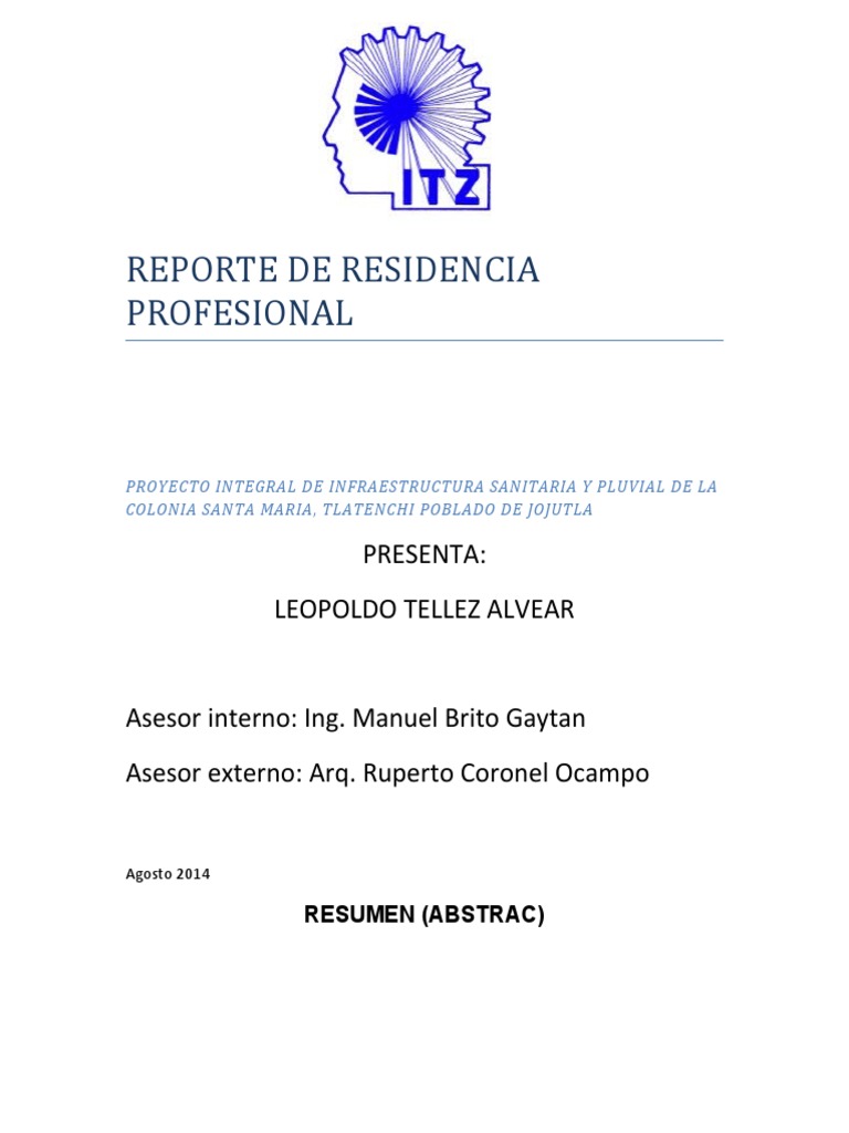 Reporte de Residencia Profesional Imprimir | PDF | Alcantarillado | Saneamiento