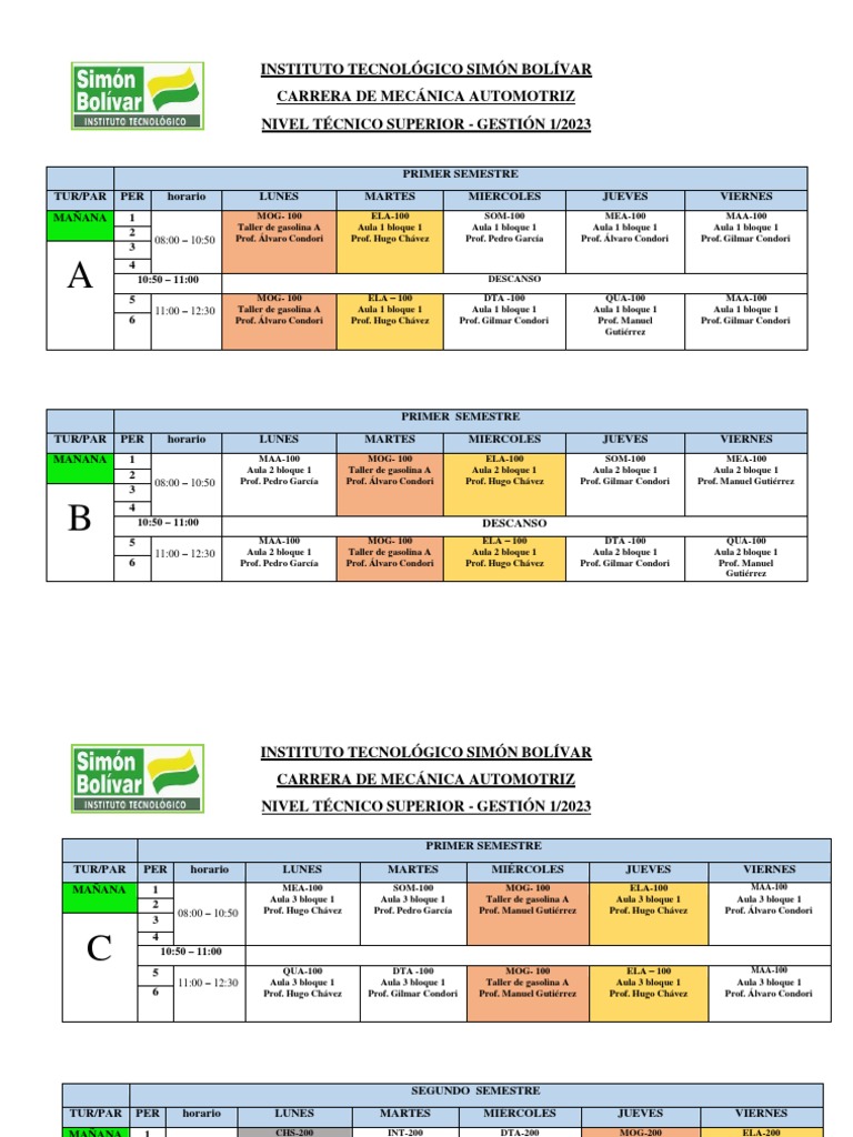 Instituto Tecnológico Simón Bolívar T - M-1 | PDF