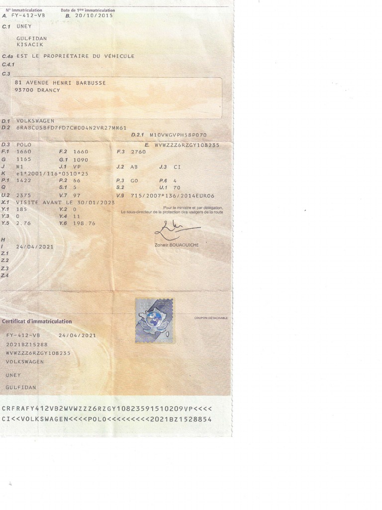 Carte Grise Polo | PDF