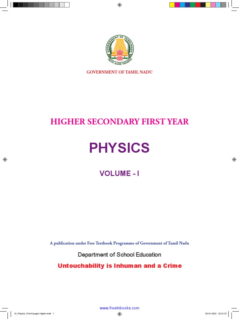 11th STD Physics Vol-1 EM - FTB - V22 | PDF | Physics | Heat