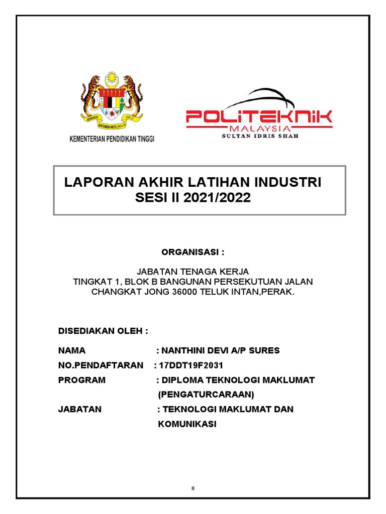 Laporan Akhir Latihan Industri | PDF