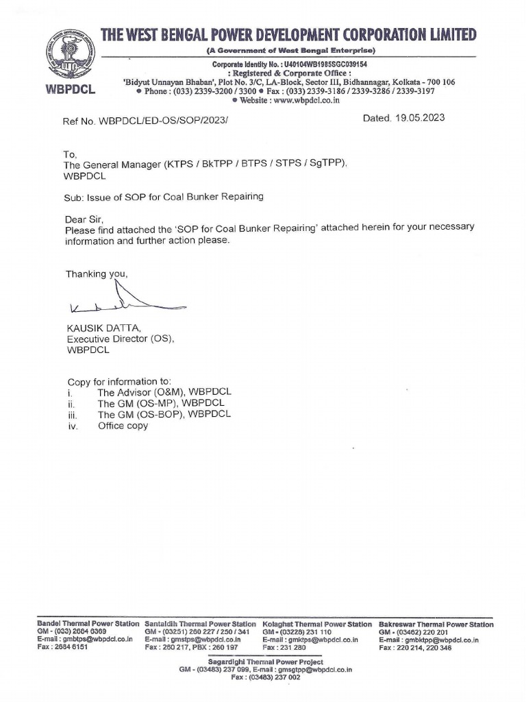 SOP of Coal Bunker Repairing | PDF