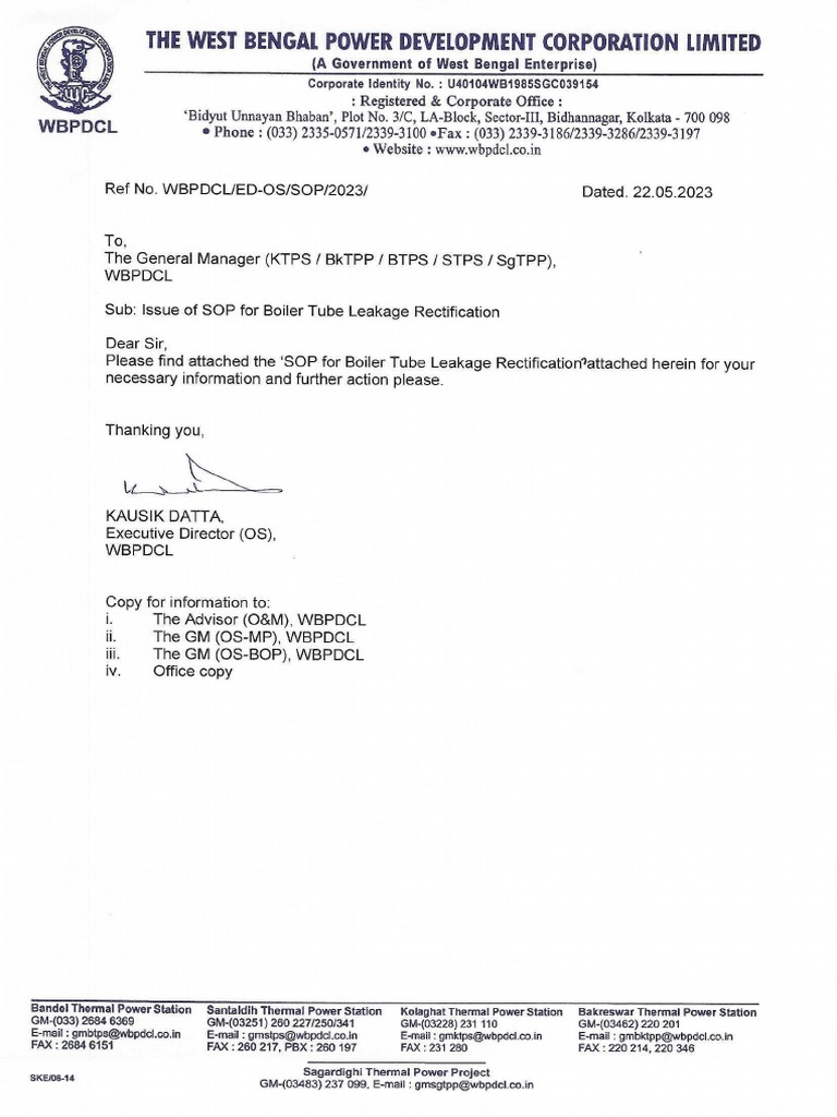 SOP Boiler Tube Leakage Rectification | PDF